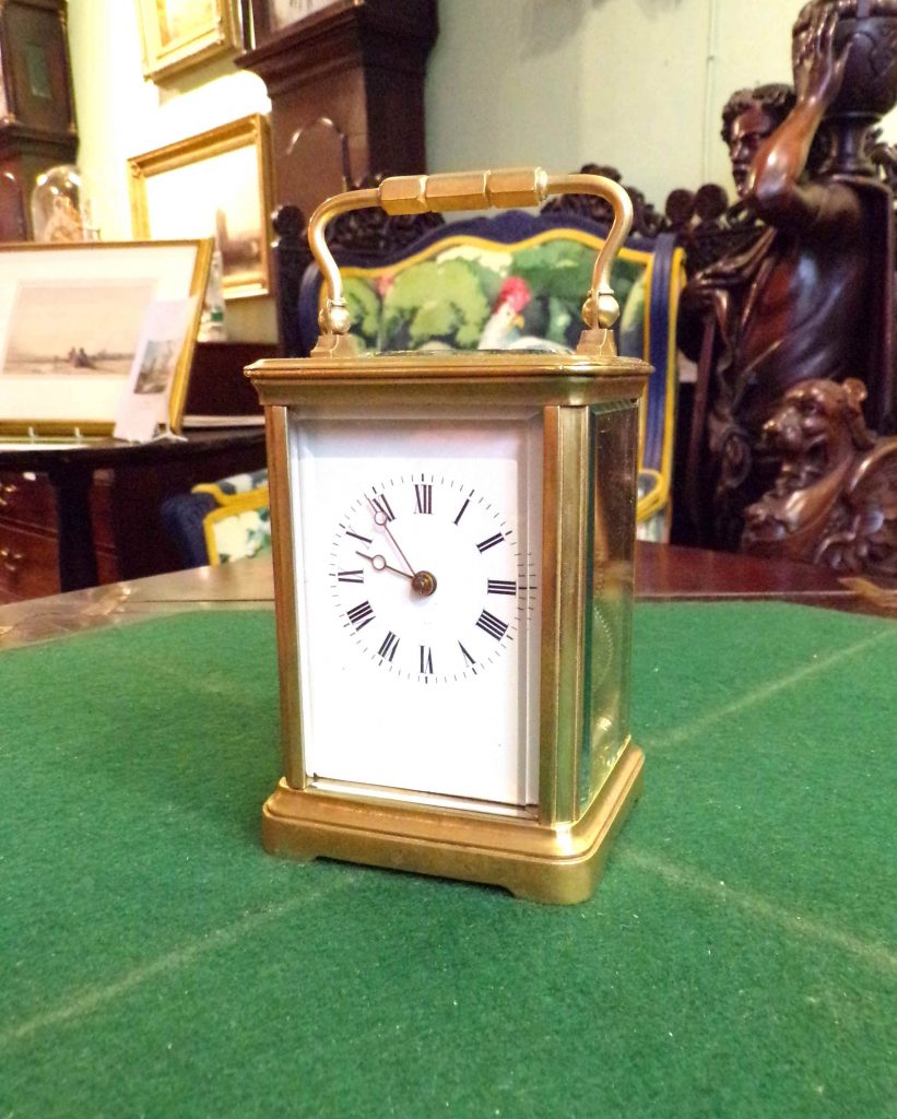 A fine French striking eight day carriage clock Circa 1900, chimes the ...