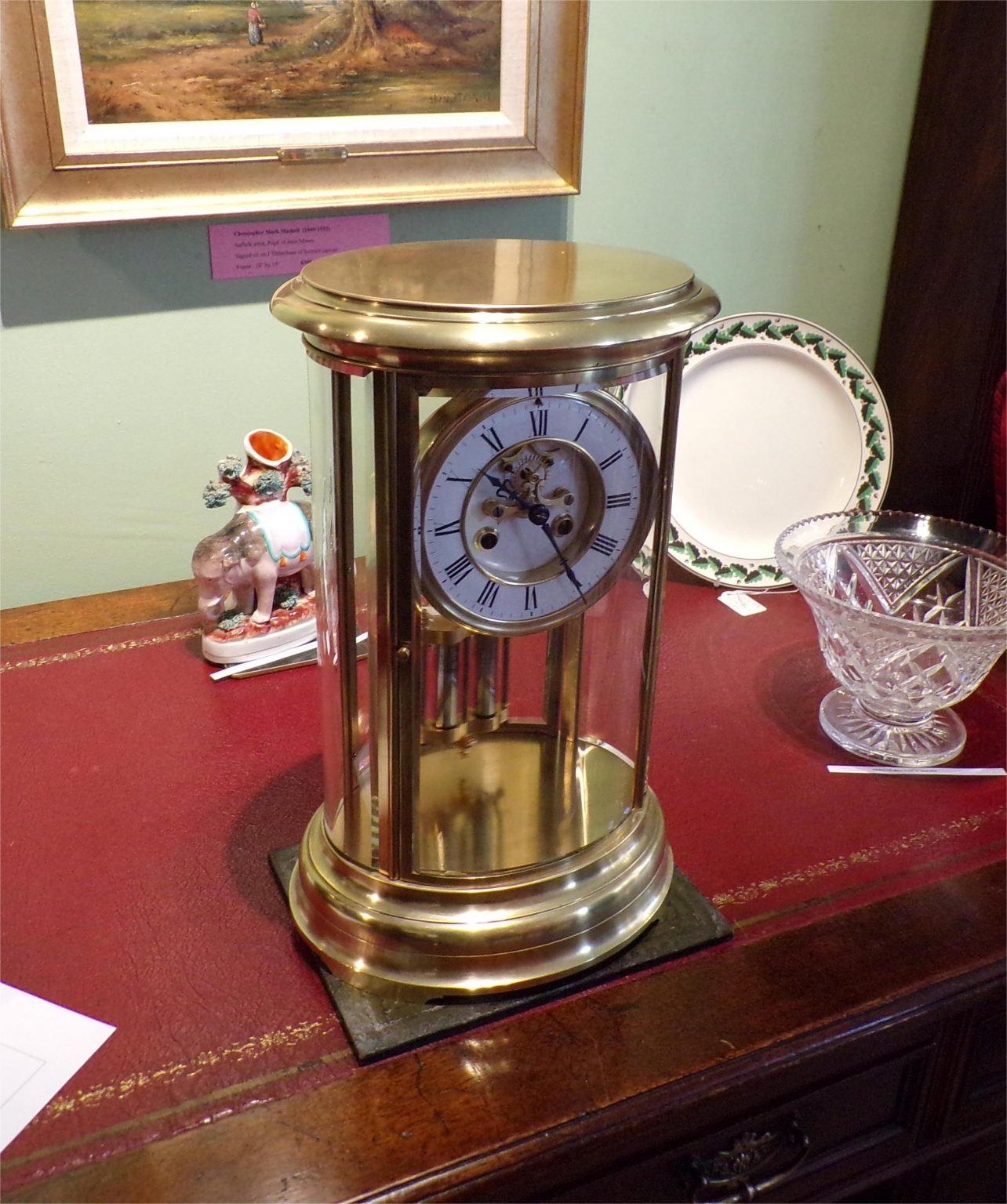One of the finest tall oval “four-glass” crystal regulator clocks by ...